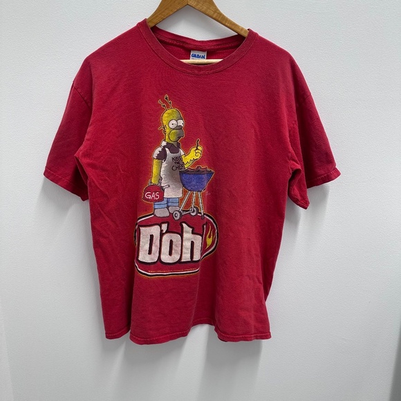 Shirts | Y2k The Simpsons Homer Doh Cook Bbq Grill Dad Tshirt 209 Red ...